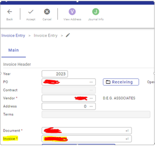 How to do an Invoice Entry in MUNIS – City of Fall River