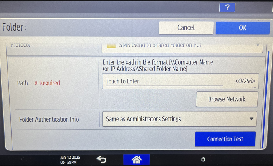 How to Add a User and Scan Folder on RICOH IM C2500 Printer – City of ...